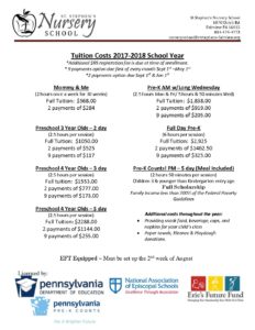 Updated Tuition Fees (3/17/17) - Welcome to St. Stephen's Nursery School